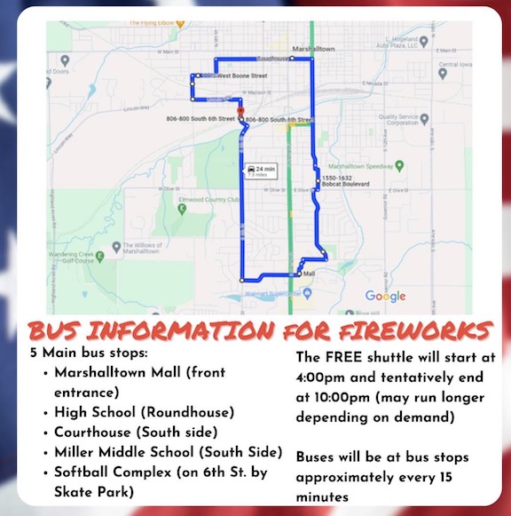 Bus information for fireworks | News, Sports, Jobs - Times Republican